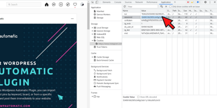 WP Automatic-How to get Instagram session ID