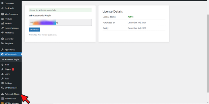 Download and Find your License Key
