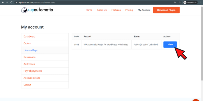 Download and Find your License Key