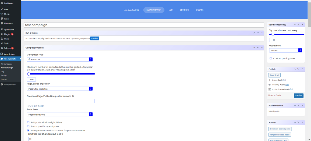 How to import Facebook posts into WordPress - WP Automatic